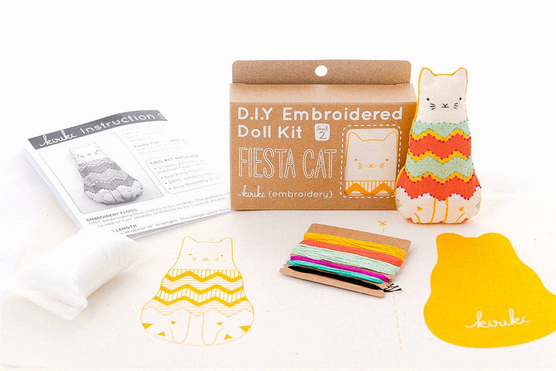 Fiesta Cat - Kit de broderie – Atelier Moondust